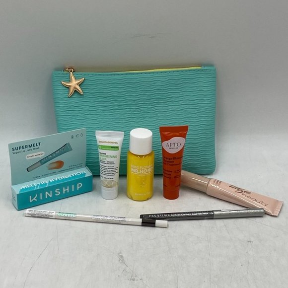 ipsy | Bags | Ipsy 7 Piece Set In Blue Cosmetic Bag | Poshmark